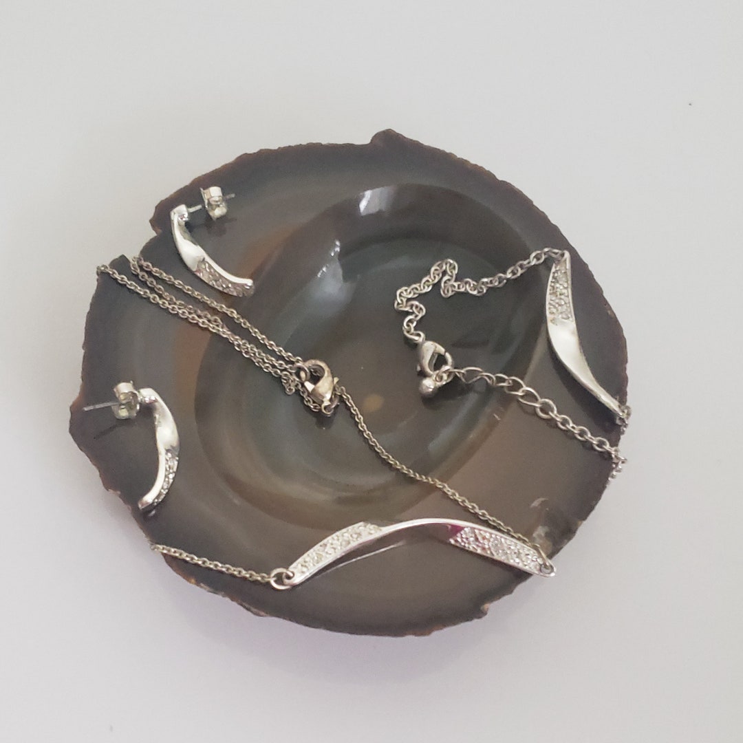 Vintage NRT (avon) Silver Tone and Clear Rhinestone Jewelry Set ...