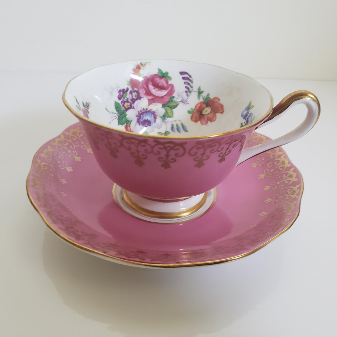 Royal Albert Pink Avon Teacup Set: Mid-century English Bone China - Etsy