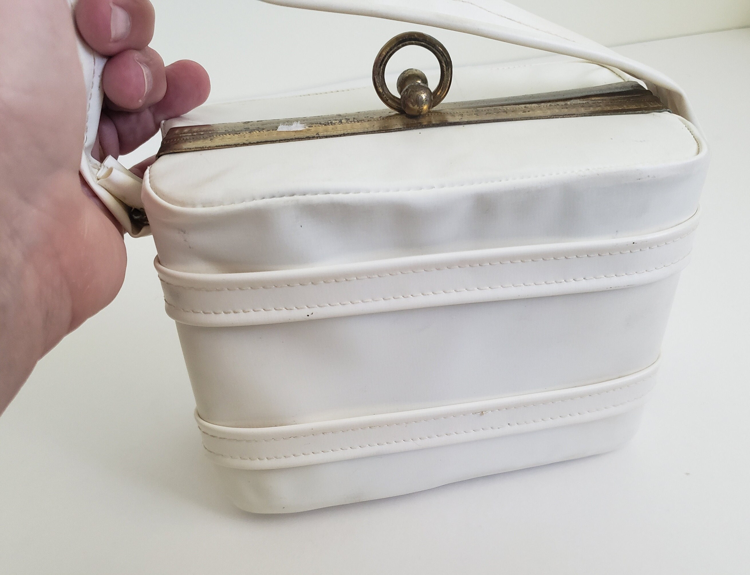 Vintage Cream or White Plastic Box Purse - Etsy