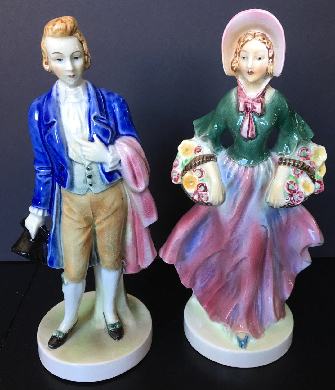 Rare Vintage Goebel FF 219/A & B Victorian Courting Couple Figurines ...