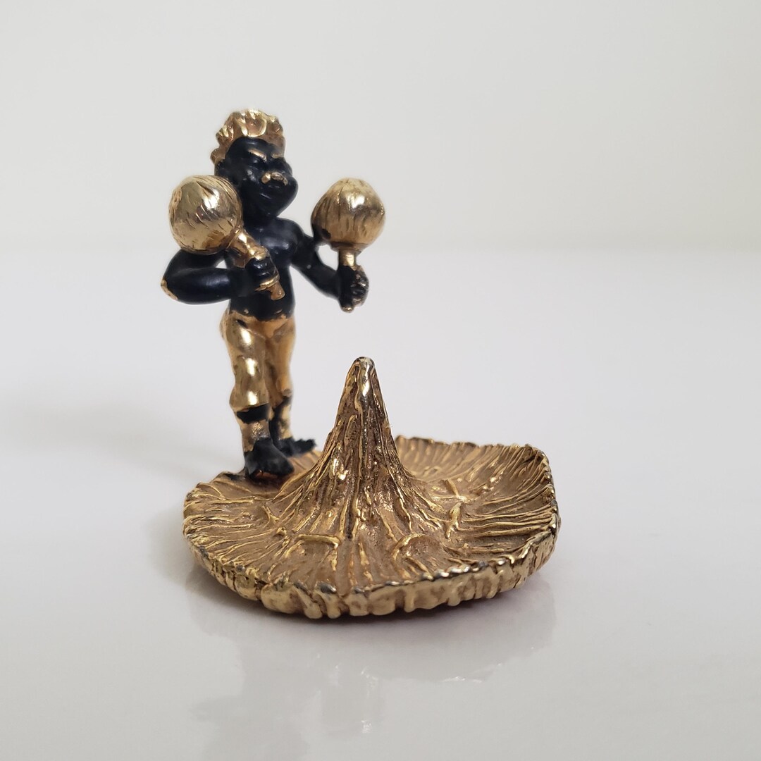Mid Century Volupte Ring Dish: Gold Tone Tribal Figurine - Etsy