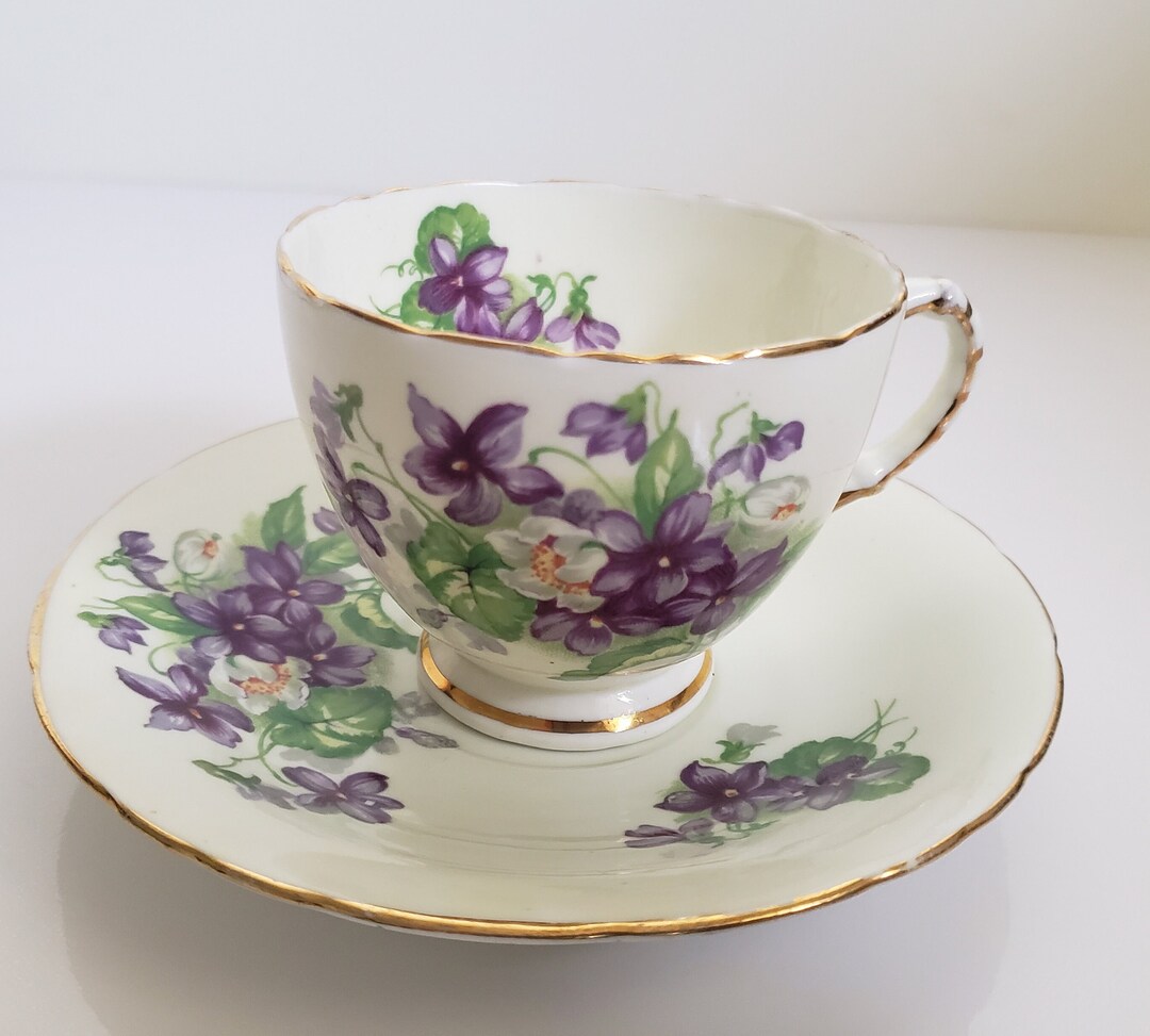Early Mid Century Sutherland Unnamed Devon Violets Pattern Teacup Set ...