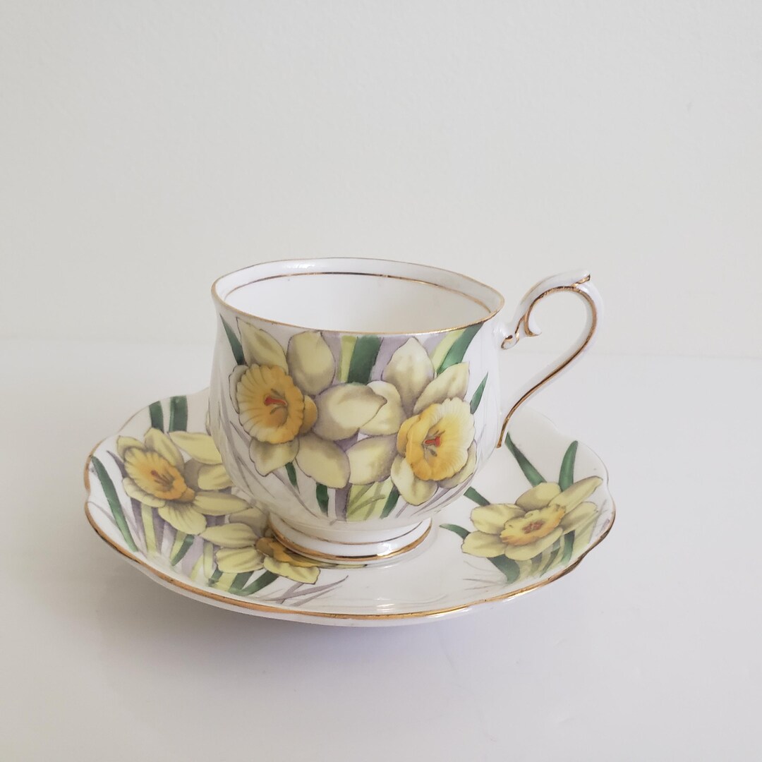 Royal Albert Daffodil Teacup & Saucer: Hand-painted England Bone China ...