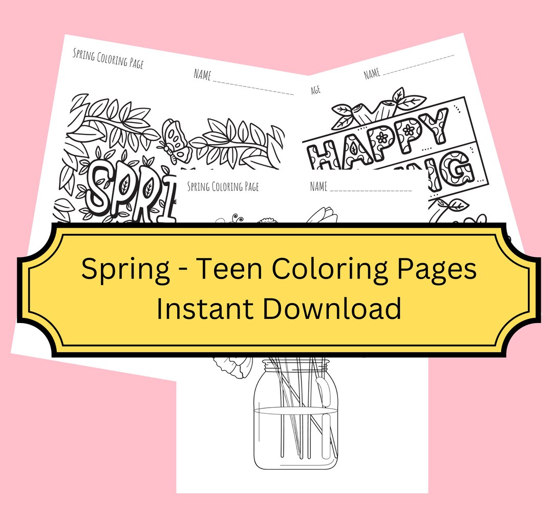 Spring Tween Coloring Page Printable Spring Teen Activity Kids Activity ...