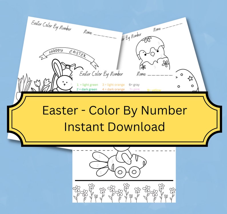 Easter Color by Number Printable Easter Kid Activity Kids Activity ...