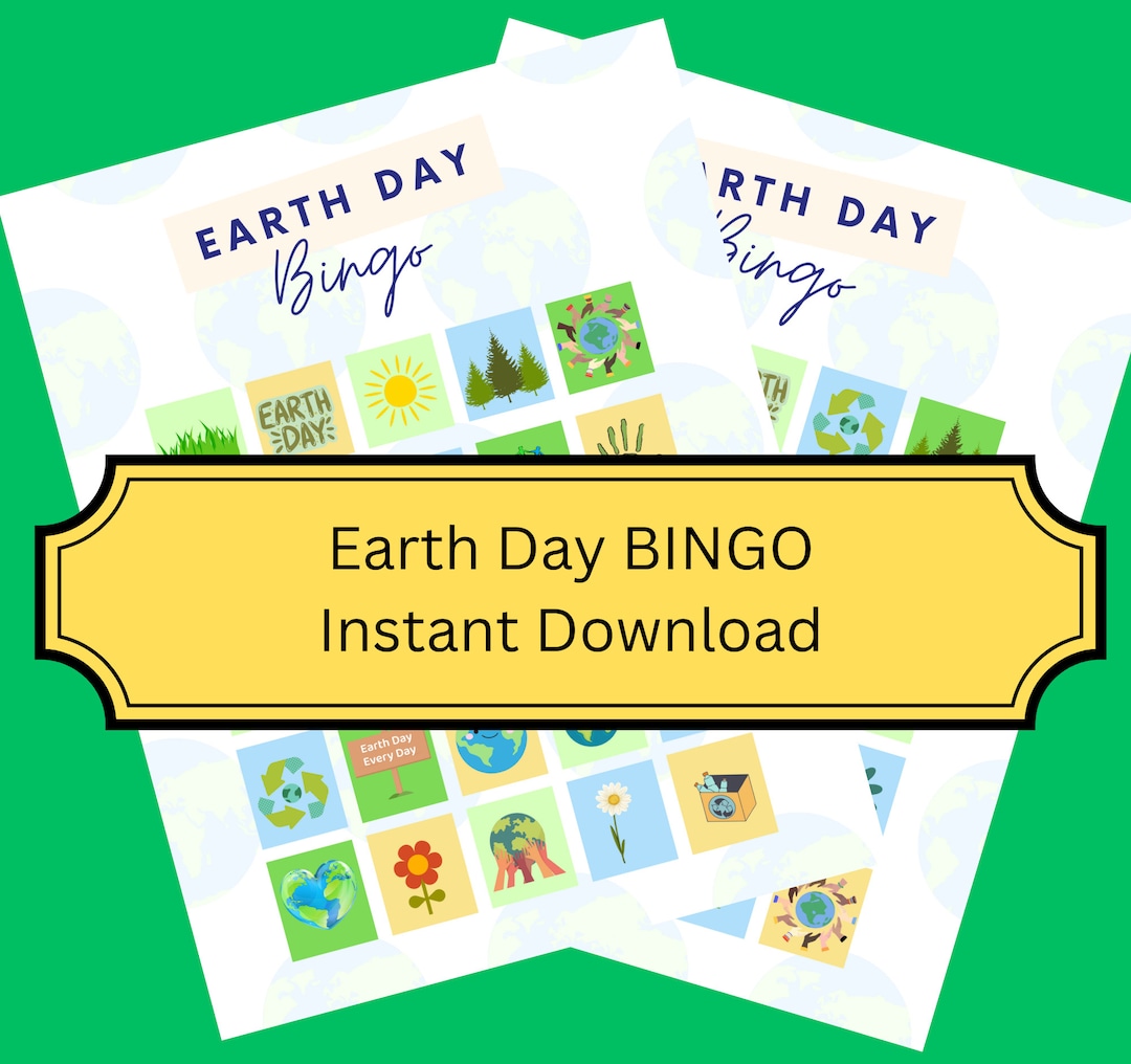 Earth Day Bingo Spiel druckbare Earth Day Teen Tween Aktivität Kinder ...