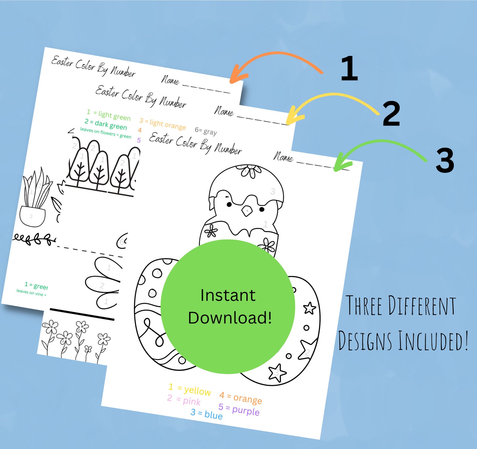 Easter Color by Number Printable Easter Kid Activity Kids Activity ...