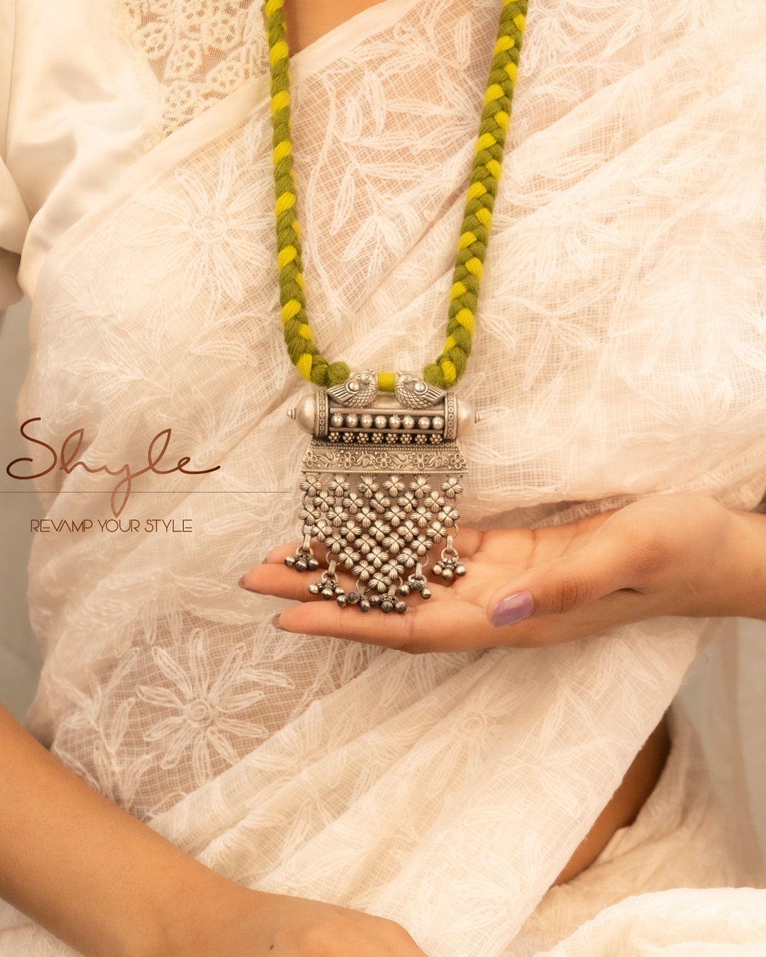 Handcrafted Sterling Silver Dual Peacock Necklace, Indian Jali Dori ...
