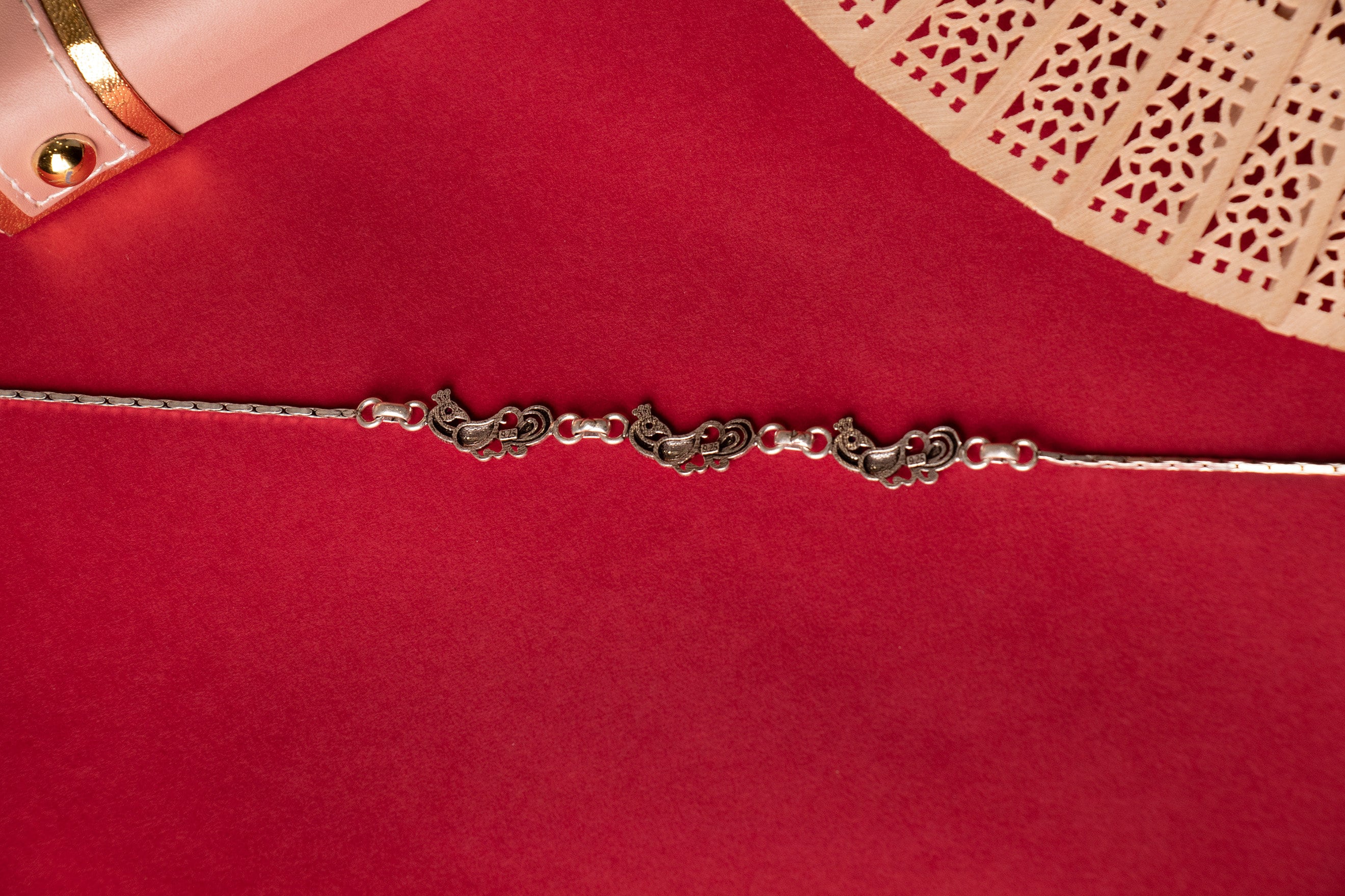 925 Sterling Silver Mizoya Tri Peacock Motif Anklet, Handcrafted ...