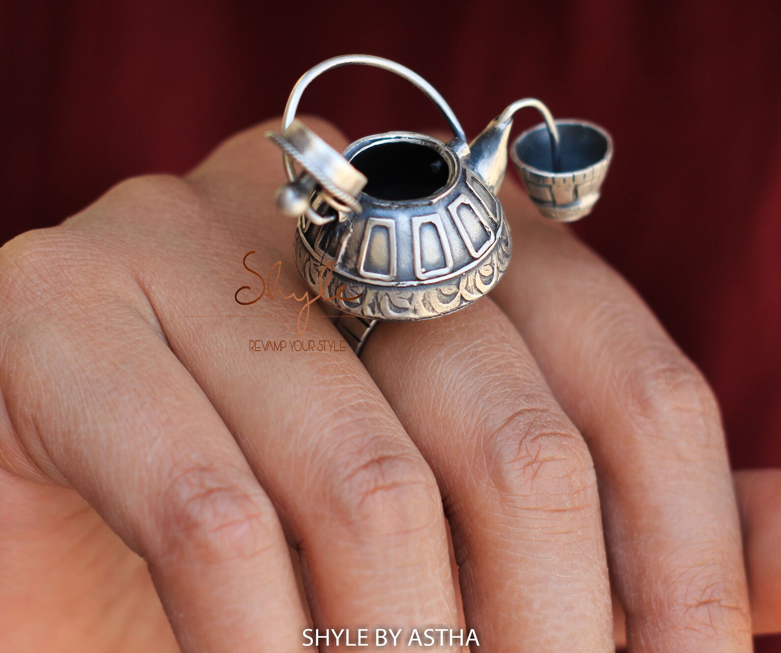 925 Sterling Silver Retro Ketli Chai Ring Statement - Etsy