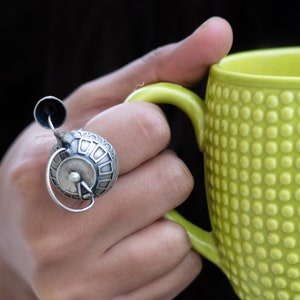 925 Sterling Silver Retro Ketli Chai Ring, Statement Adjustable Ring ...