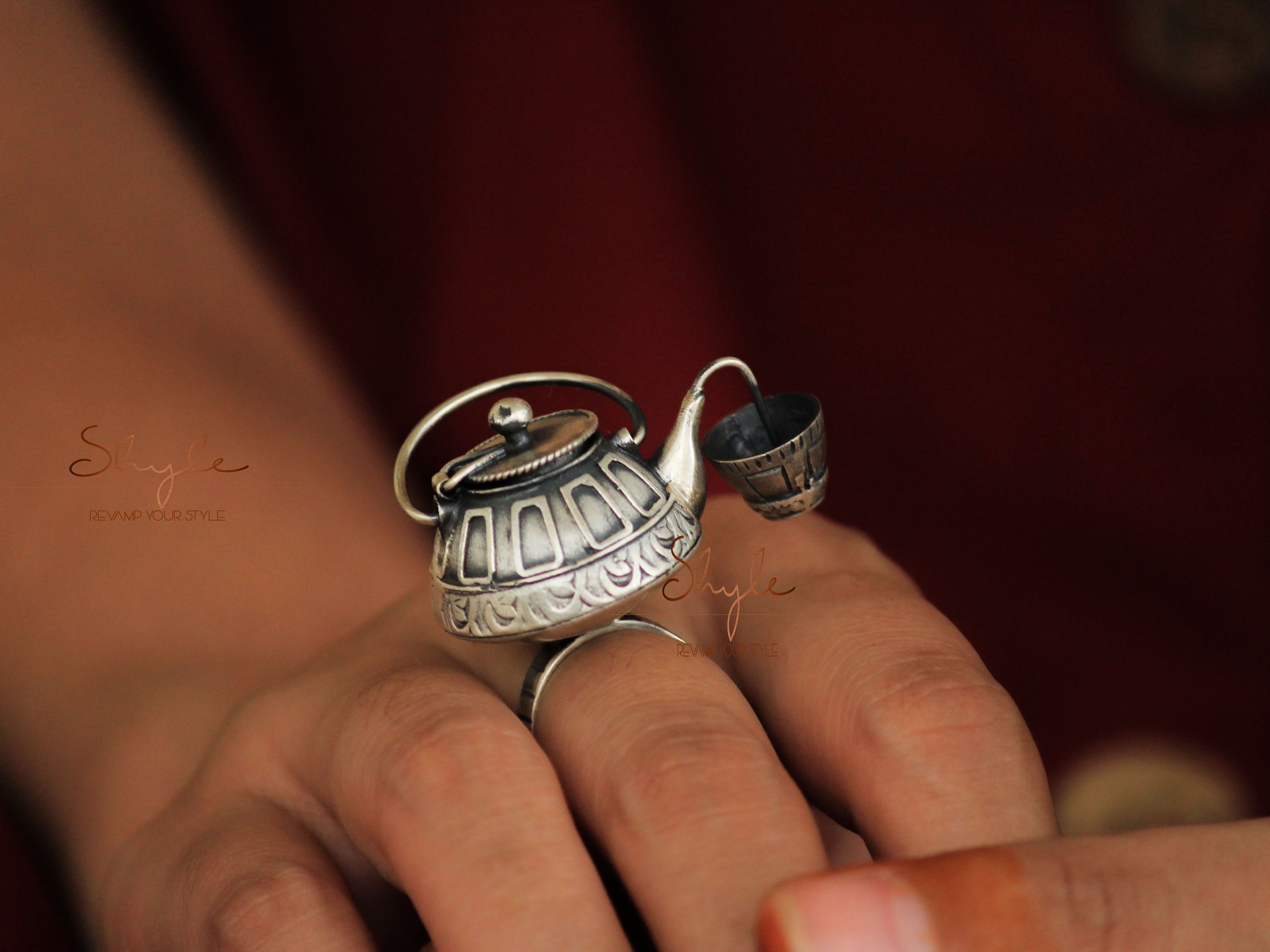 925 Sterling Silver Retro Ketli Chai Ring Statement - Etsy UK