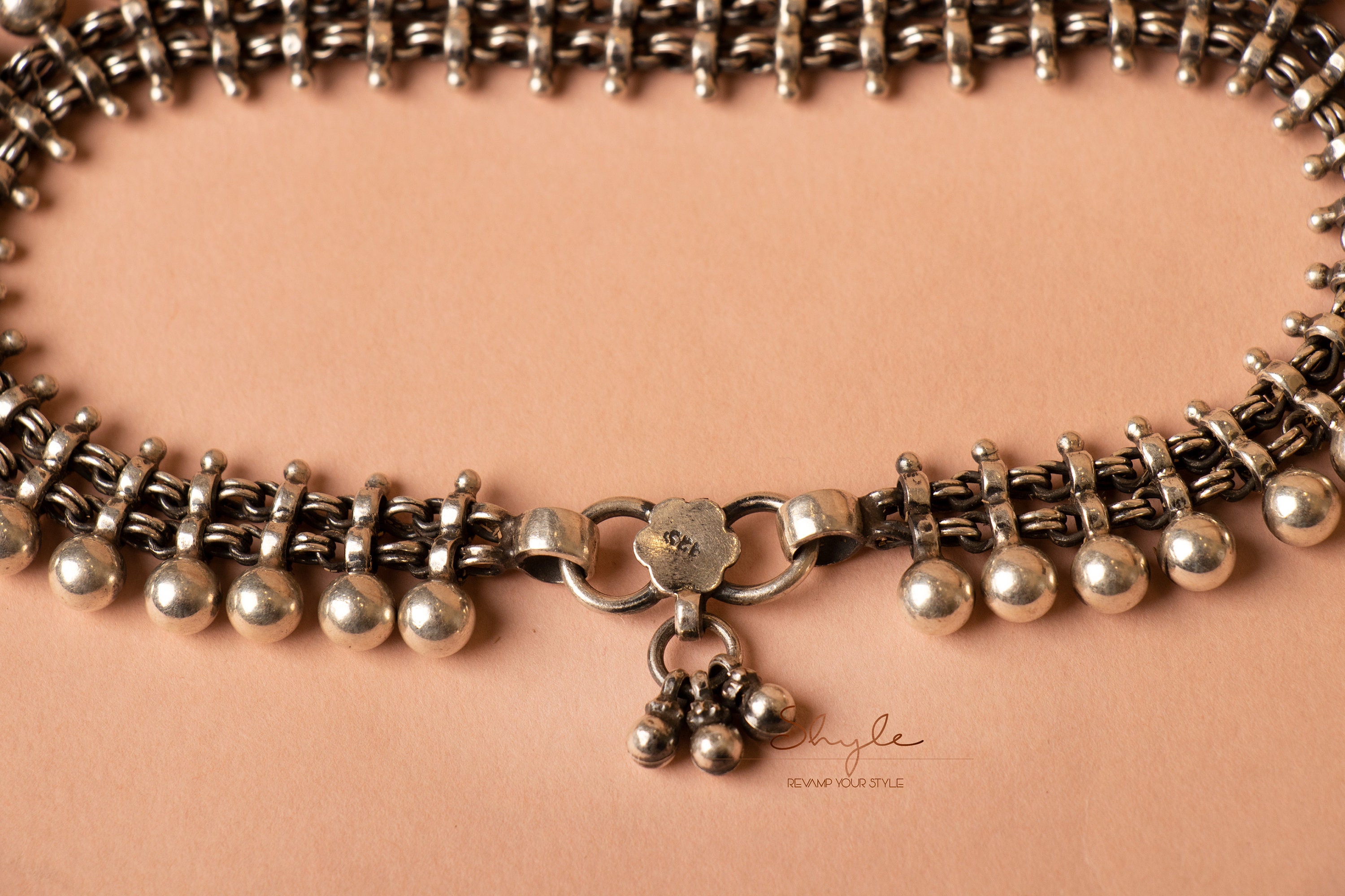 Moh Classic Jali Ball Anklet , Sterling Silver Chain Anklet, Handmade ...