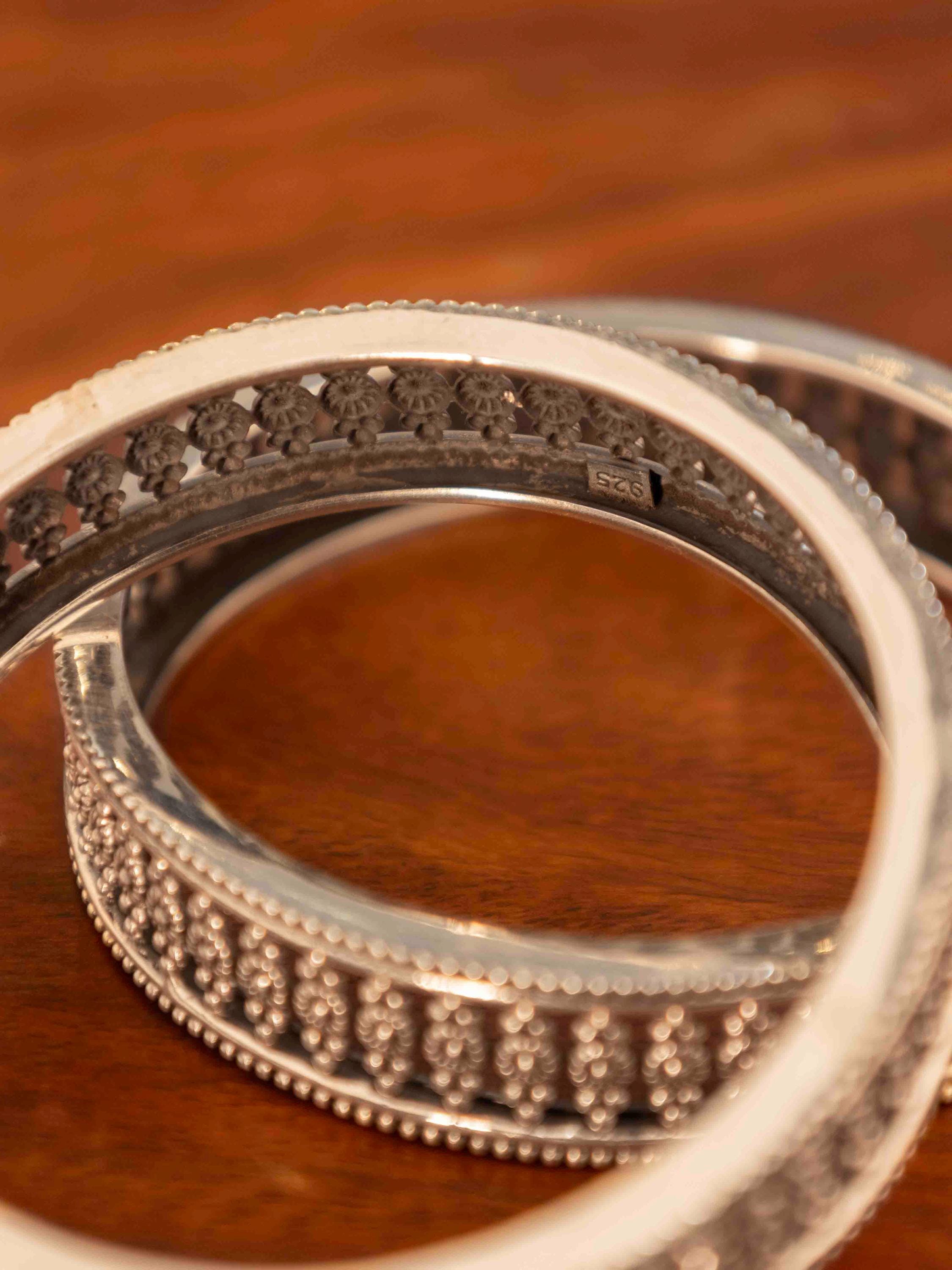 Sterling Silver Jali Bangle Bracelet, Oxidized Indian Chudi Kada - Etsy UK