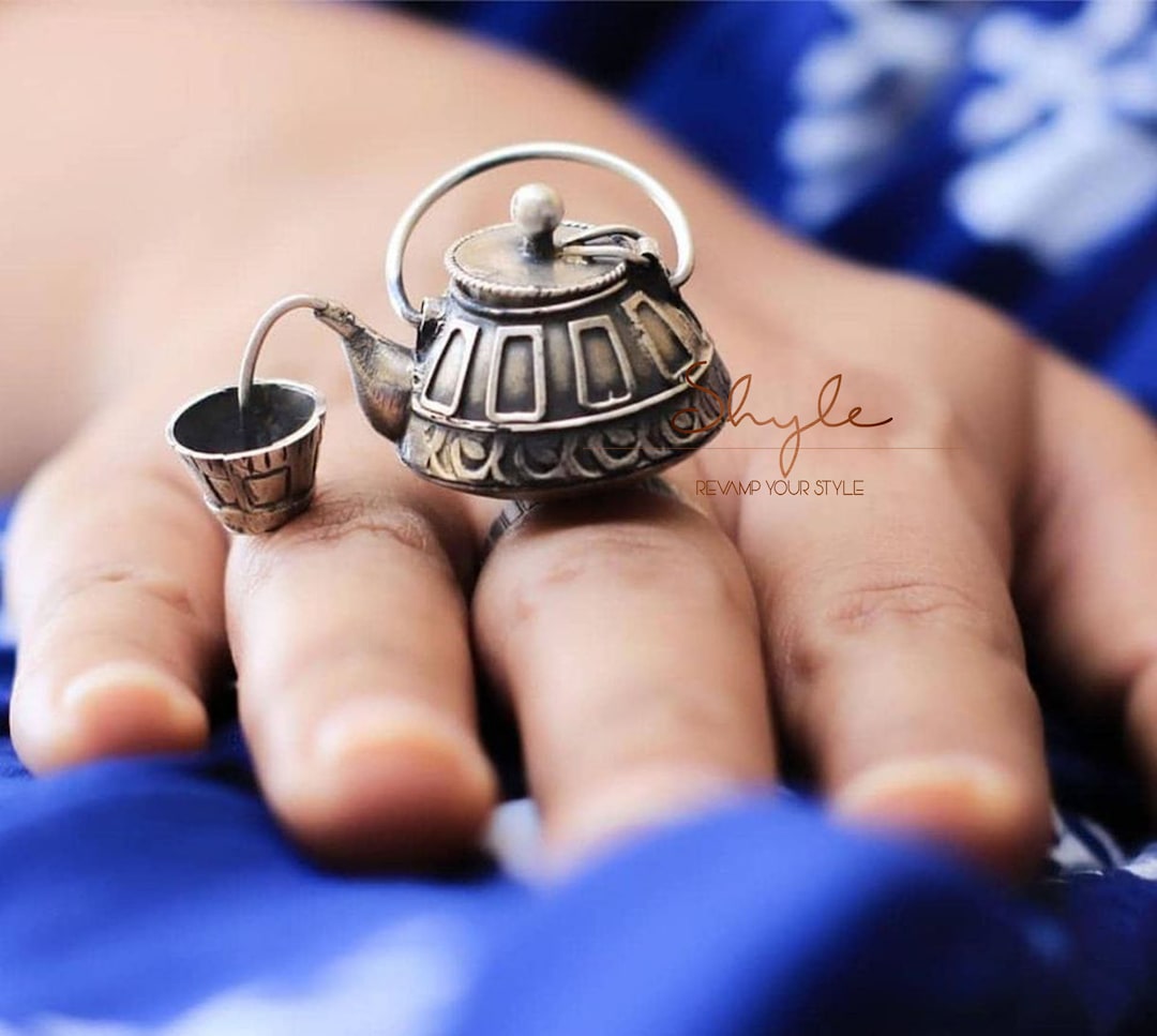 925 Sterling Silver Retro Ketli Chai Ring, Statement Adjustable Ring ...