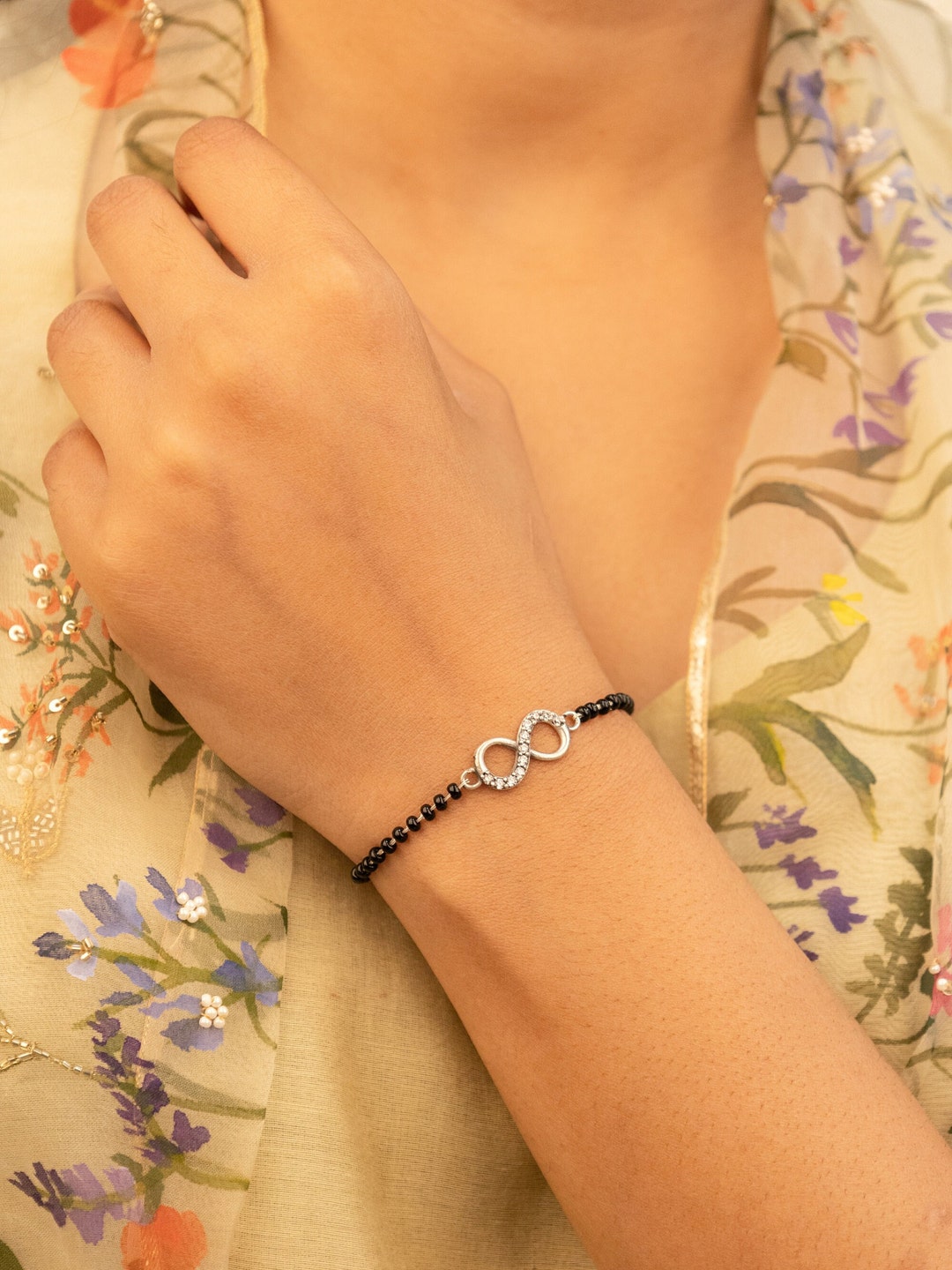 925 Sterling Silver Adya Infinity Knot Hand Mangalsutra, Handcrafted ...