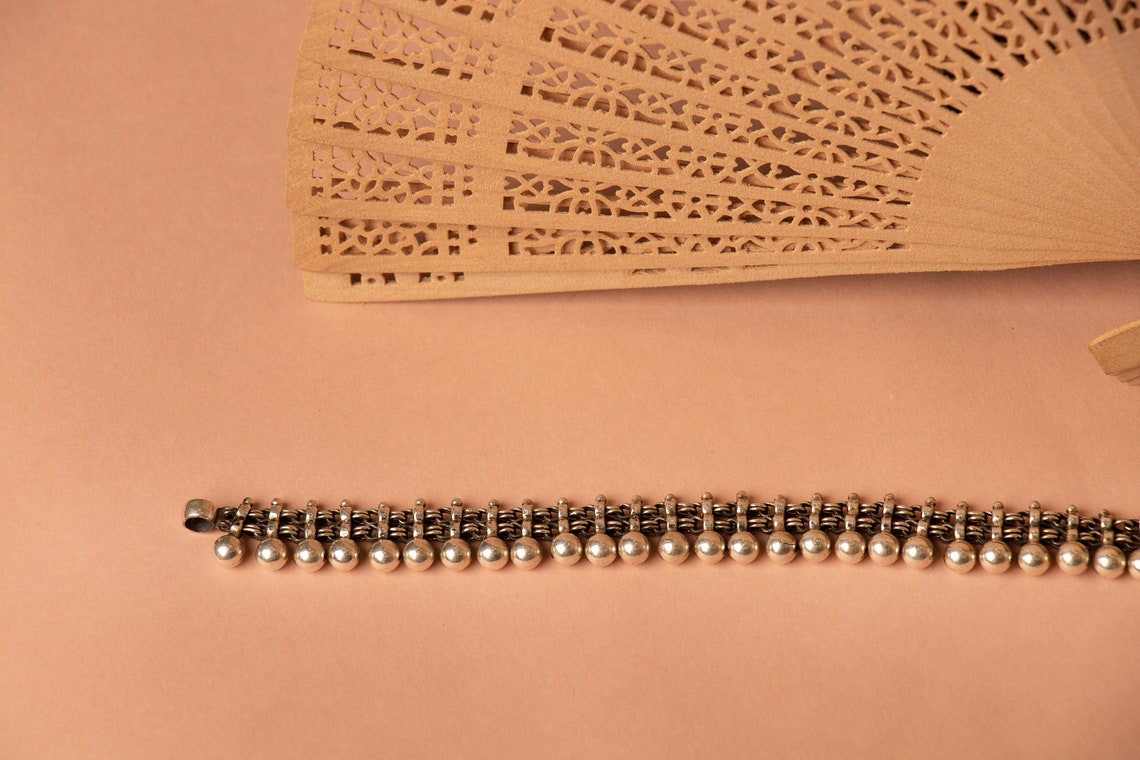 Moh Classic Jali Ball Anklet , Sterling Silver Chain Anklet, Handmade ...