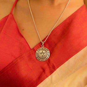 Handcrafted Sterling Silver Durga Maa Pendant, Oxidized Indian Jewelry ...