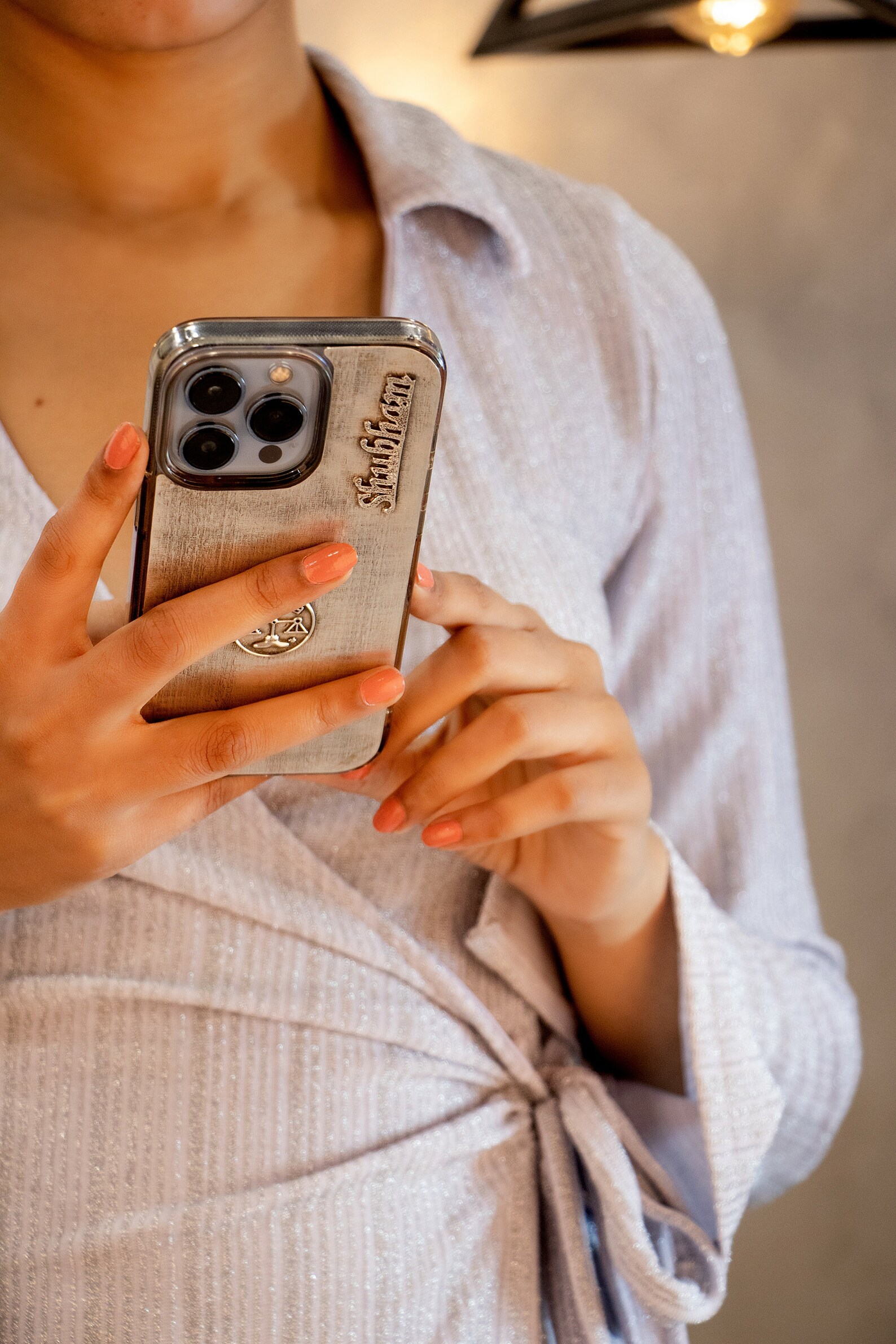 925 Sterling Silver Mahro Personalised Cell Phone Case, Handcrafted ...
