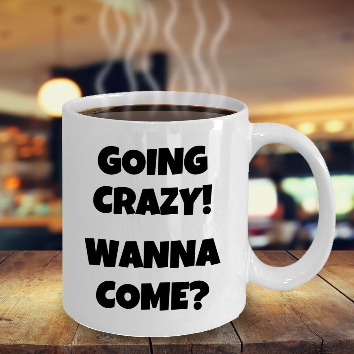 Going Crazy! Wanna Come? White, Ceramic, Coffee Mugs - Etsy