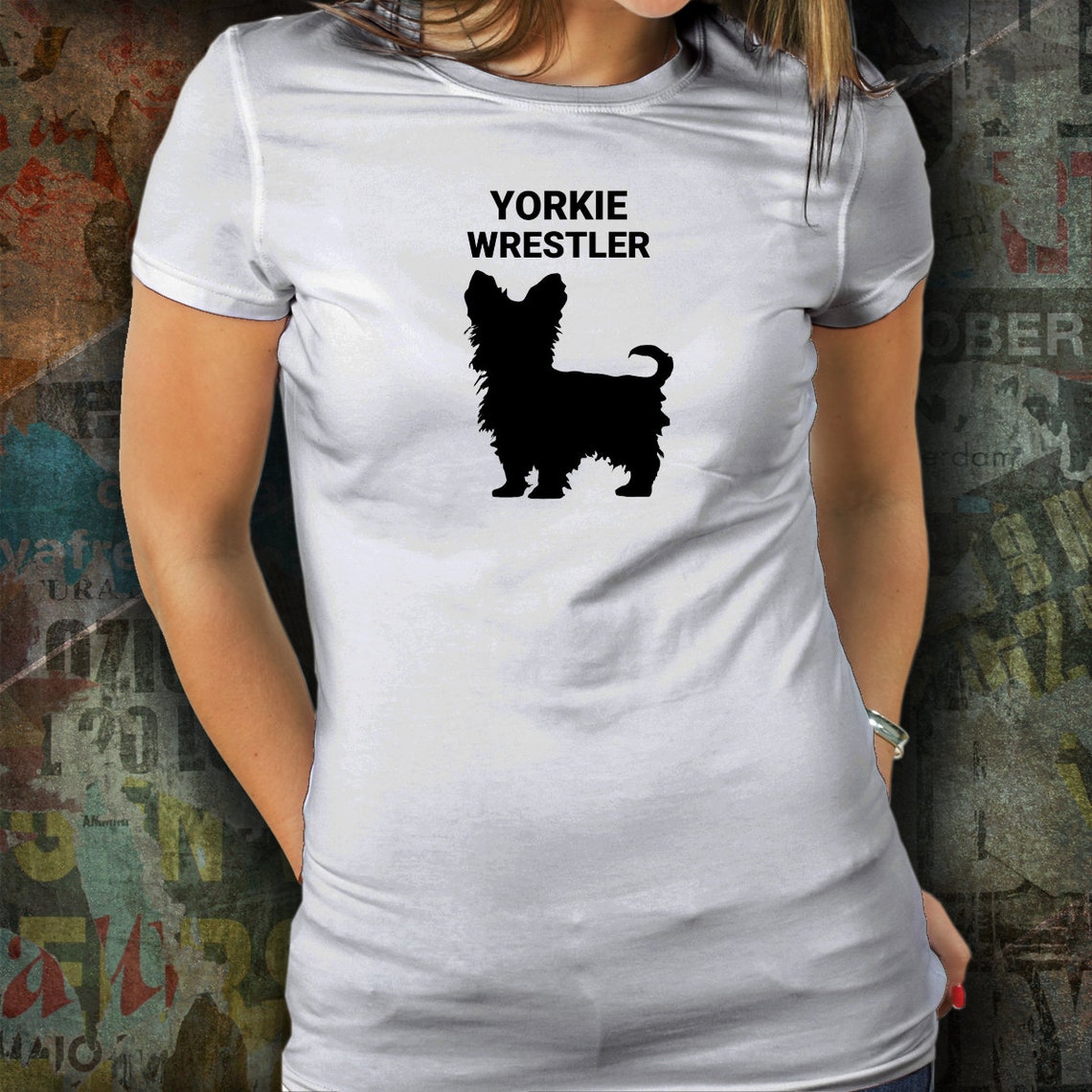 YORKIE WRESTLER, Yorkie Lovers T-shirt, Funny Yorkie Dog Momma T-shirts ...