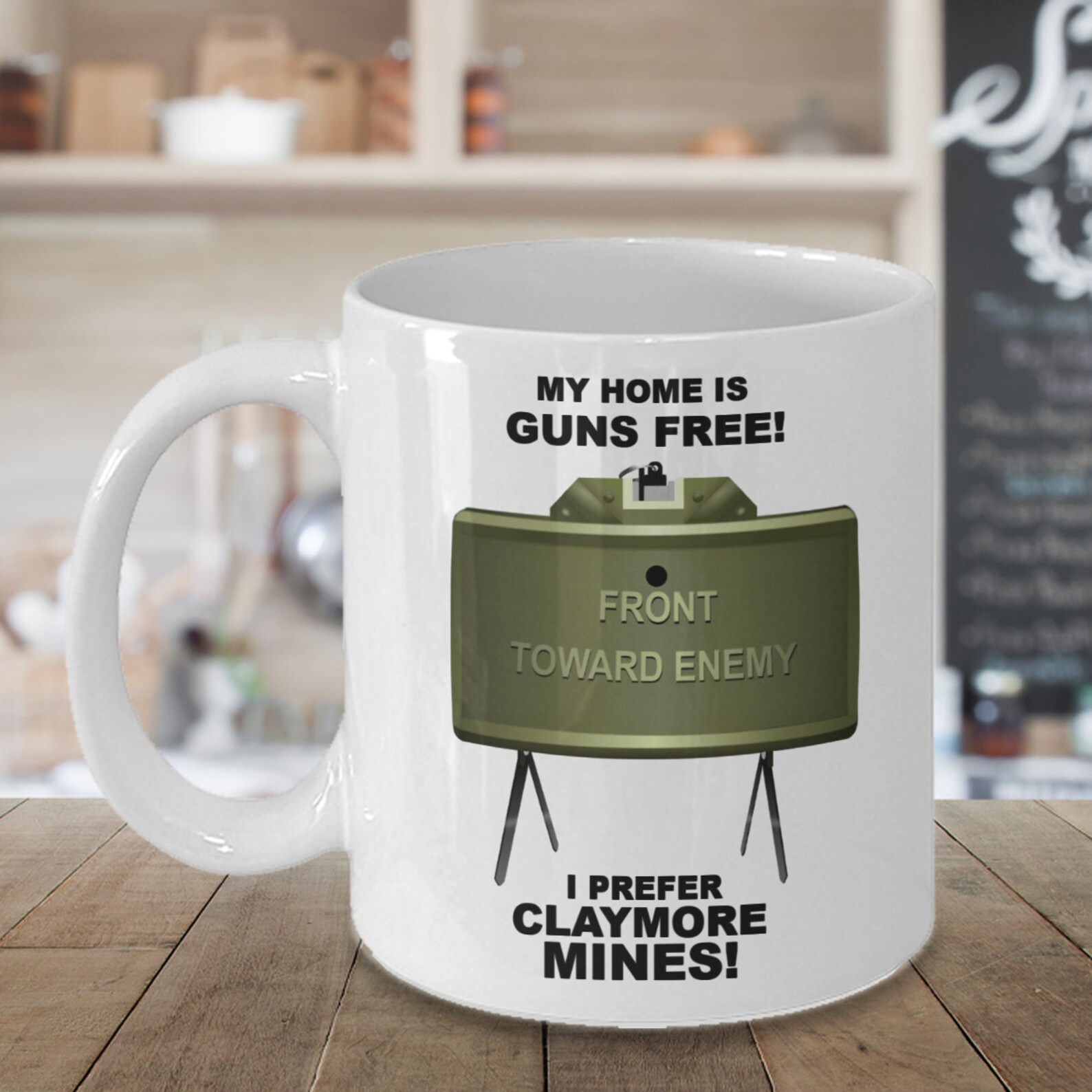 My HOME is Guns Free I Prefer Claymore Mines White Ceramic - Etsy