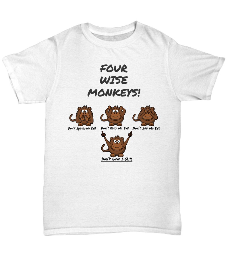 THREE WISE MONKEYS Plus One One Highly Opinionated Monkey, Wise Monkey ...
