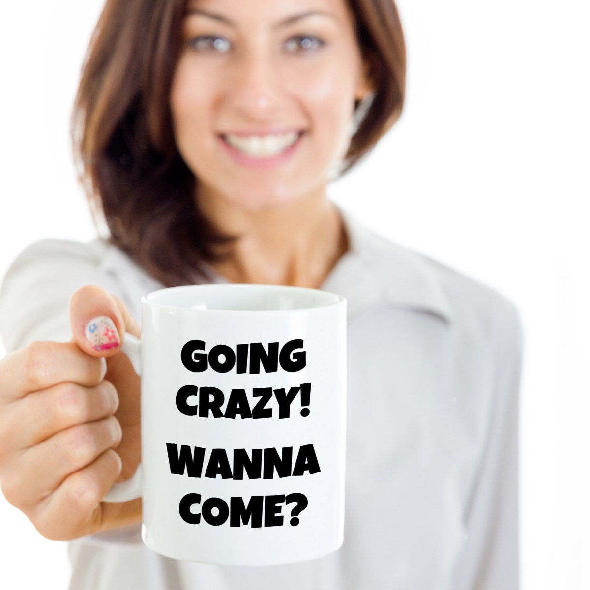 Going Crazy! Wanna Come? White, Ceramic, Coffee Mugs - Etsy