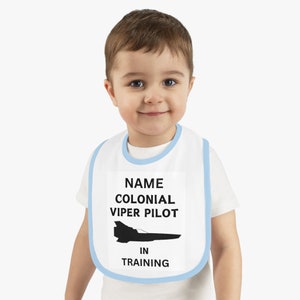 BSG Colonial Viper Pilot in Training, Personalized Bibs for Babies ...