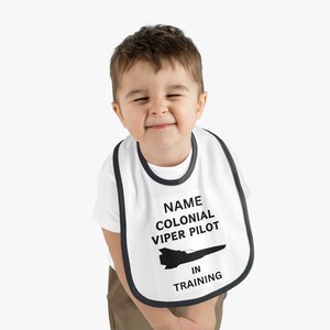 BSG Colonial Viper Pilot in Training, Personalized Bibs for Babies ...