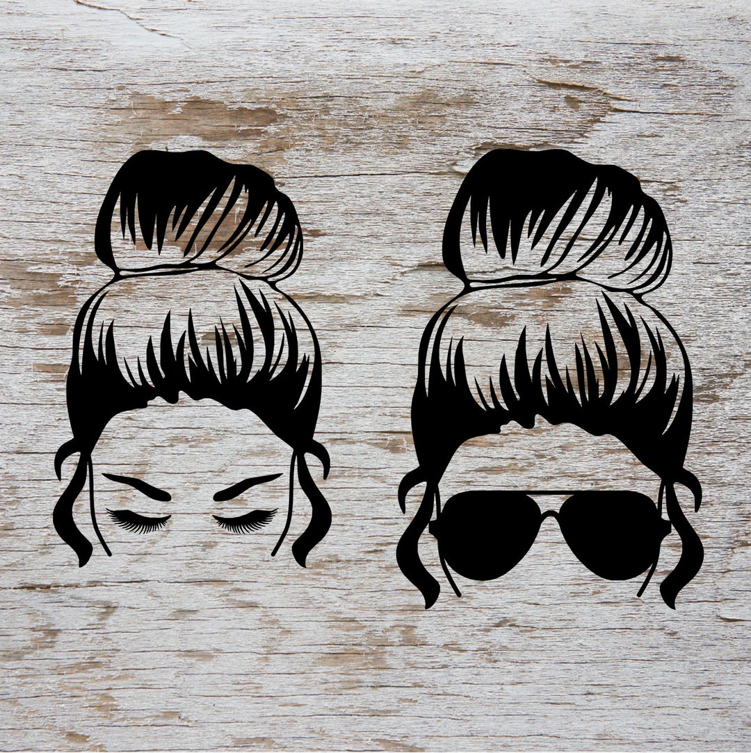 Mom Bun SVG Cut File | Digital File | SVG | Silhouette | Cricut | Cameo ...