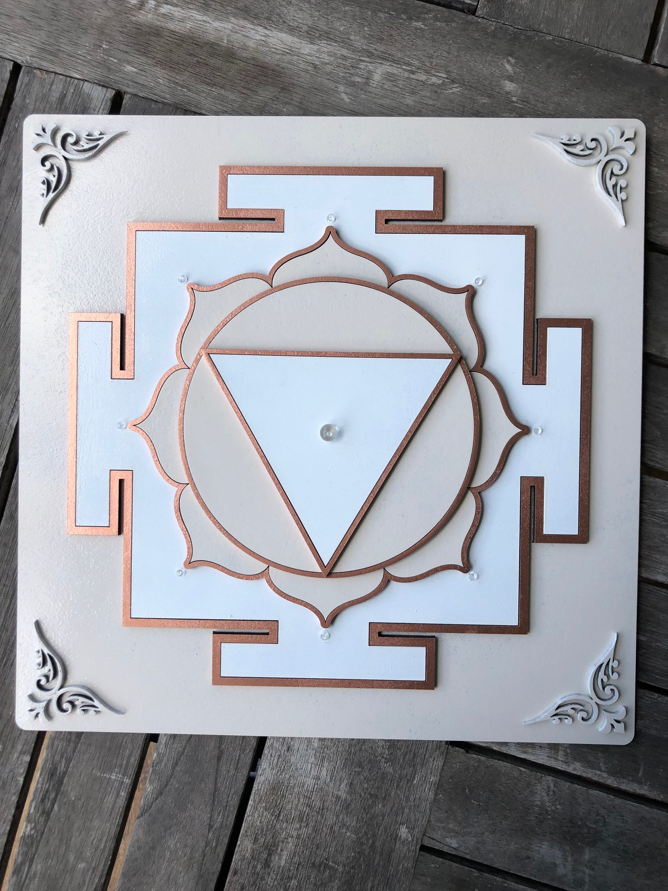 Tara Yantra Wooden Sculpture 3D Blessed and Fully Activated White Color ...