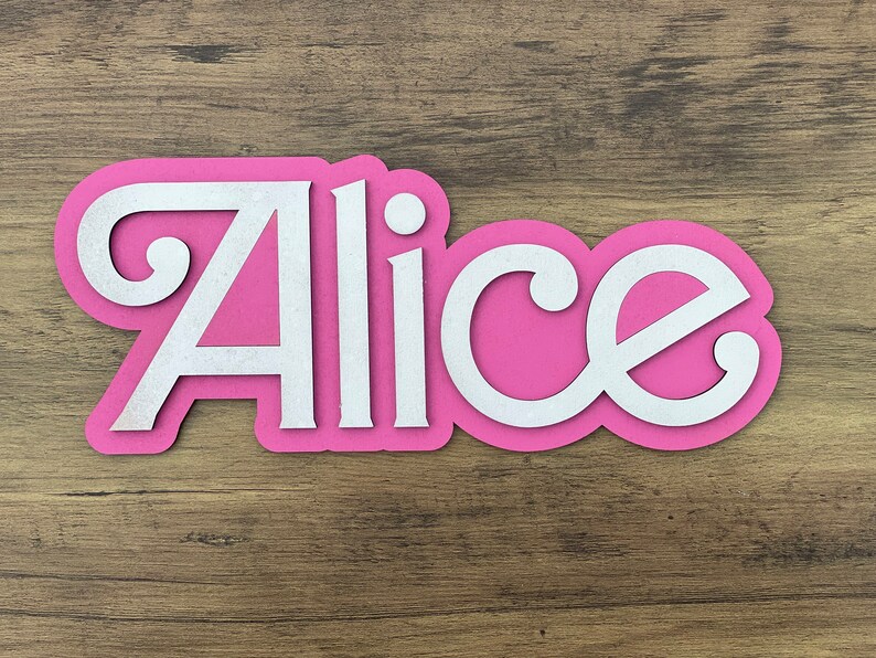 Personalized Barbie Door Plaque Font Bedroom Name Custom Pink Barbie ...
