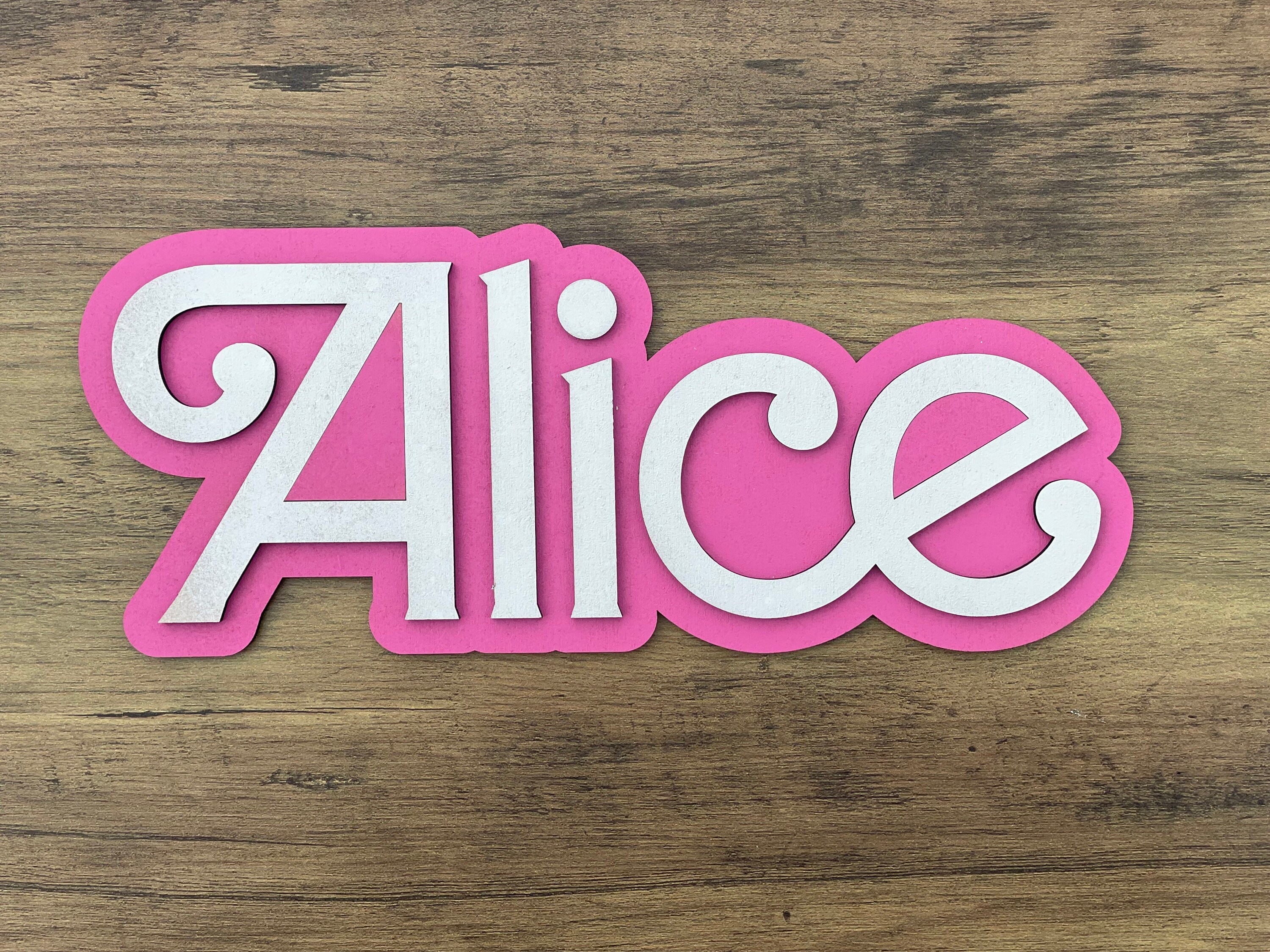 Personalized Barbie Door Plaque Font Bedroom Name Custom Pink Barbie ...