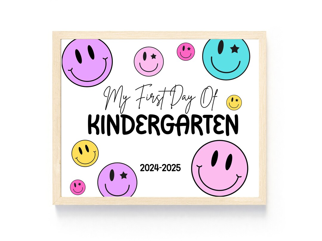 Back to School Printable Sign, Smiley Faces, First Day of School ...