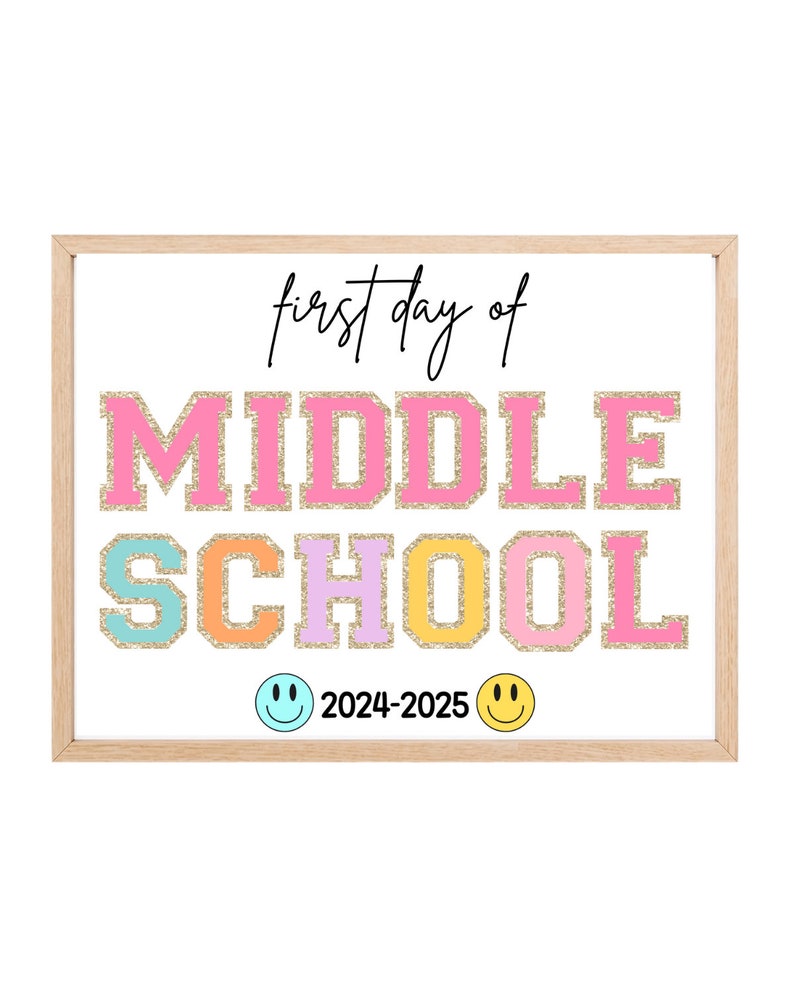 First Day of School Sign, Printable, Print, No Editing, Back to School ...