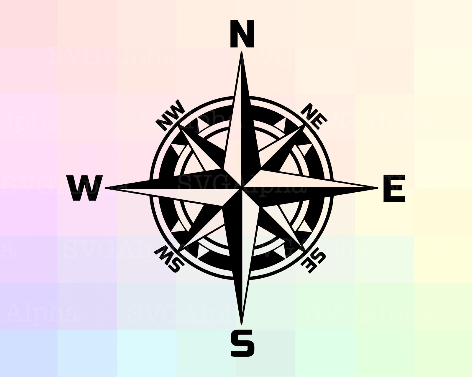 Compass Silhouette Compass Clipart Travellers Compass Svg | Etsy