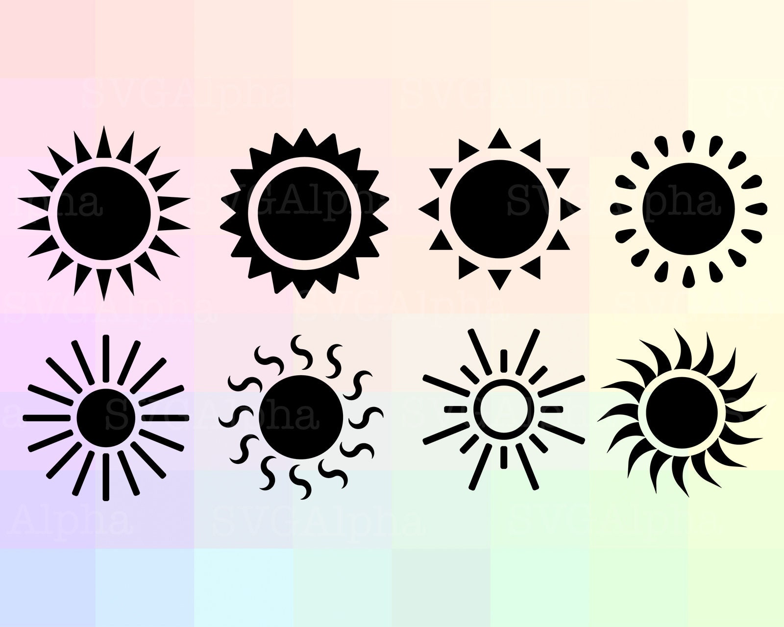 Sun SVG Sun Cricut Sun Dxf Sun Silhouette Sun Cut File | Etsy