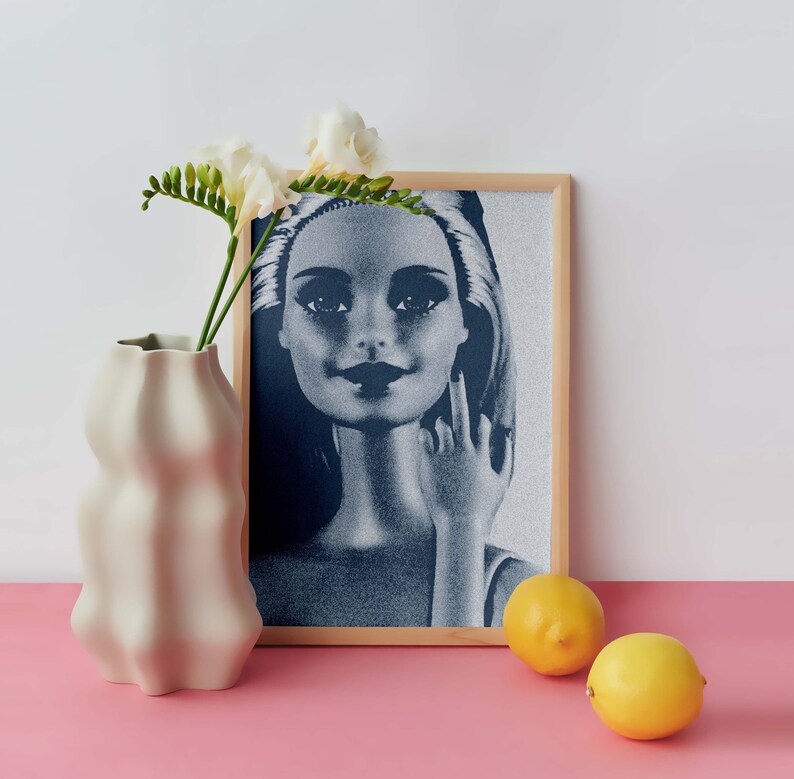 F You Barbie Middle Finger Y2k Badass Grain/static/fuzzy - Etsy