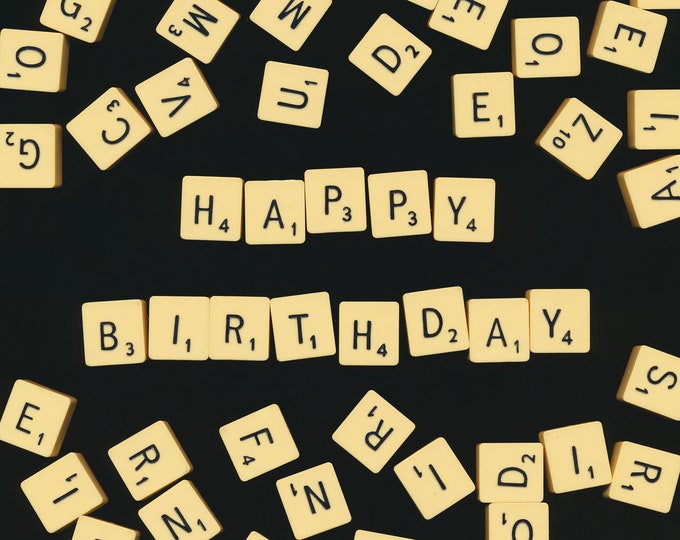 Birthday Card Scrabble Tiles Quirky Card | Etsy