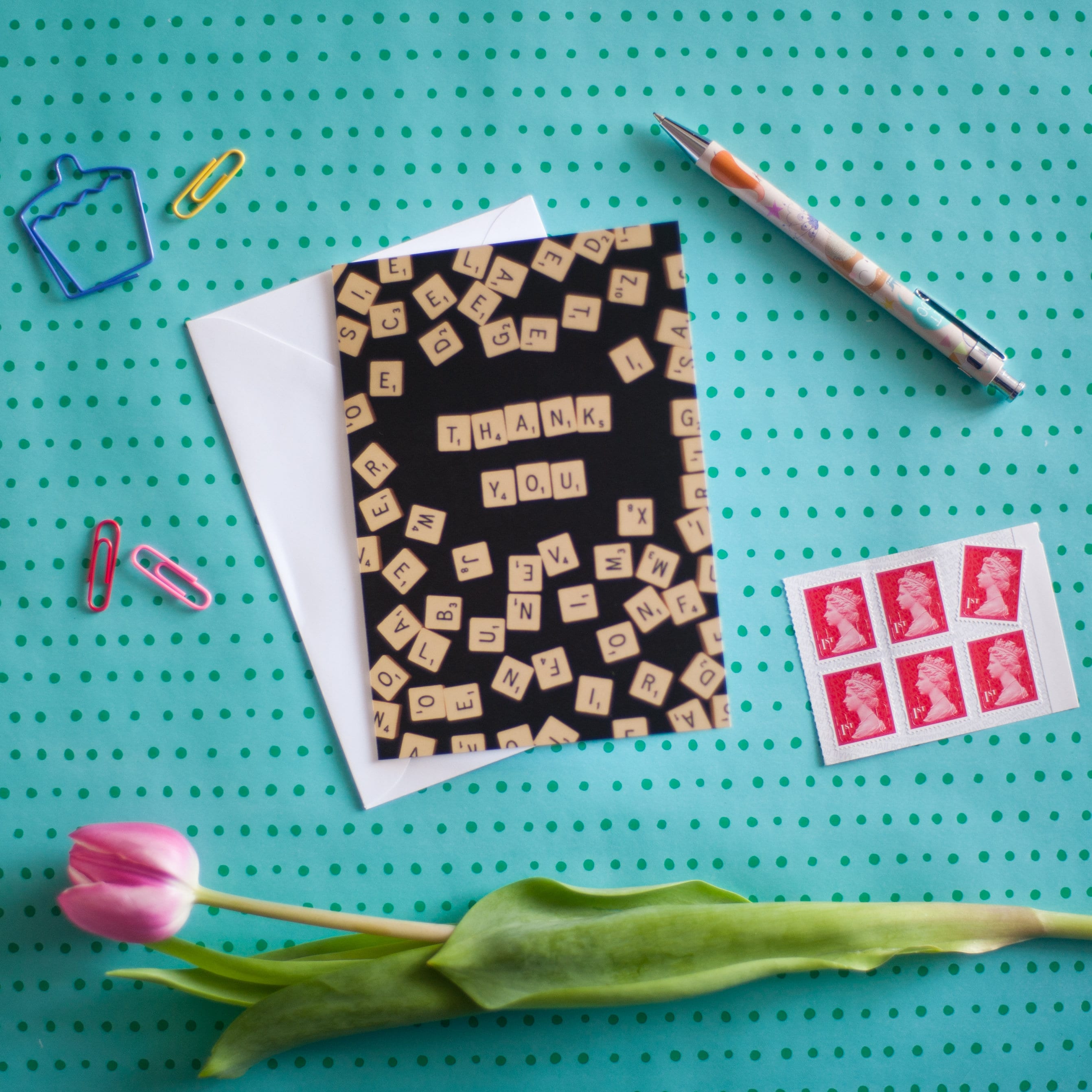 Thank You Scrabble Card Scrabble Tiles Quirky Card - Etsy