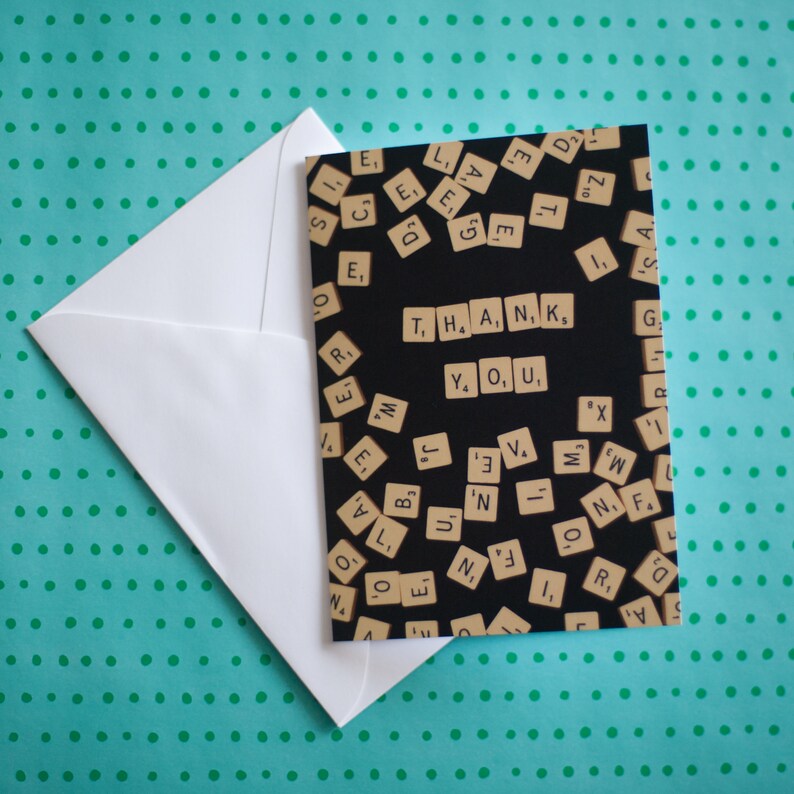 Thank You Scrabble Card Scrabble Tiles Quirky Card - Etsy