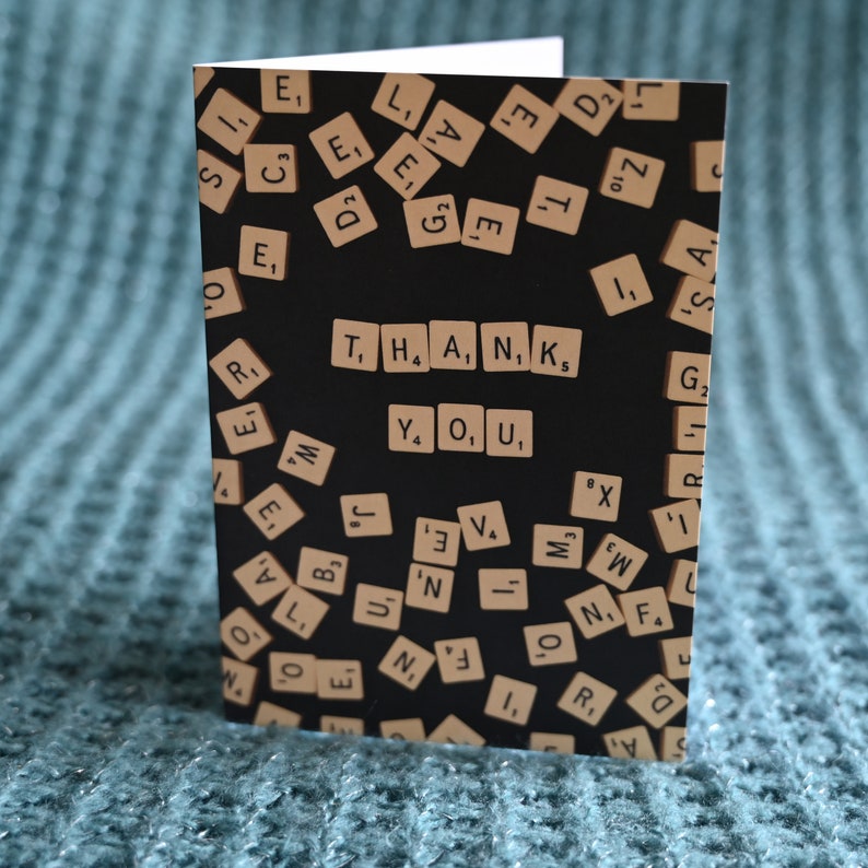 Thank You Scrabble Card Scrabble Tiles Quirky Card - Etsy