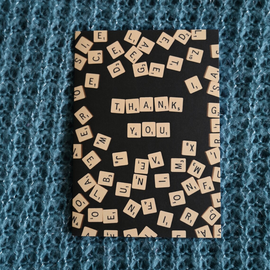 Thank You Scrabble Card Scrabble Tiles Quirky Card - Etsy