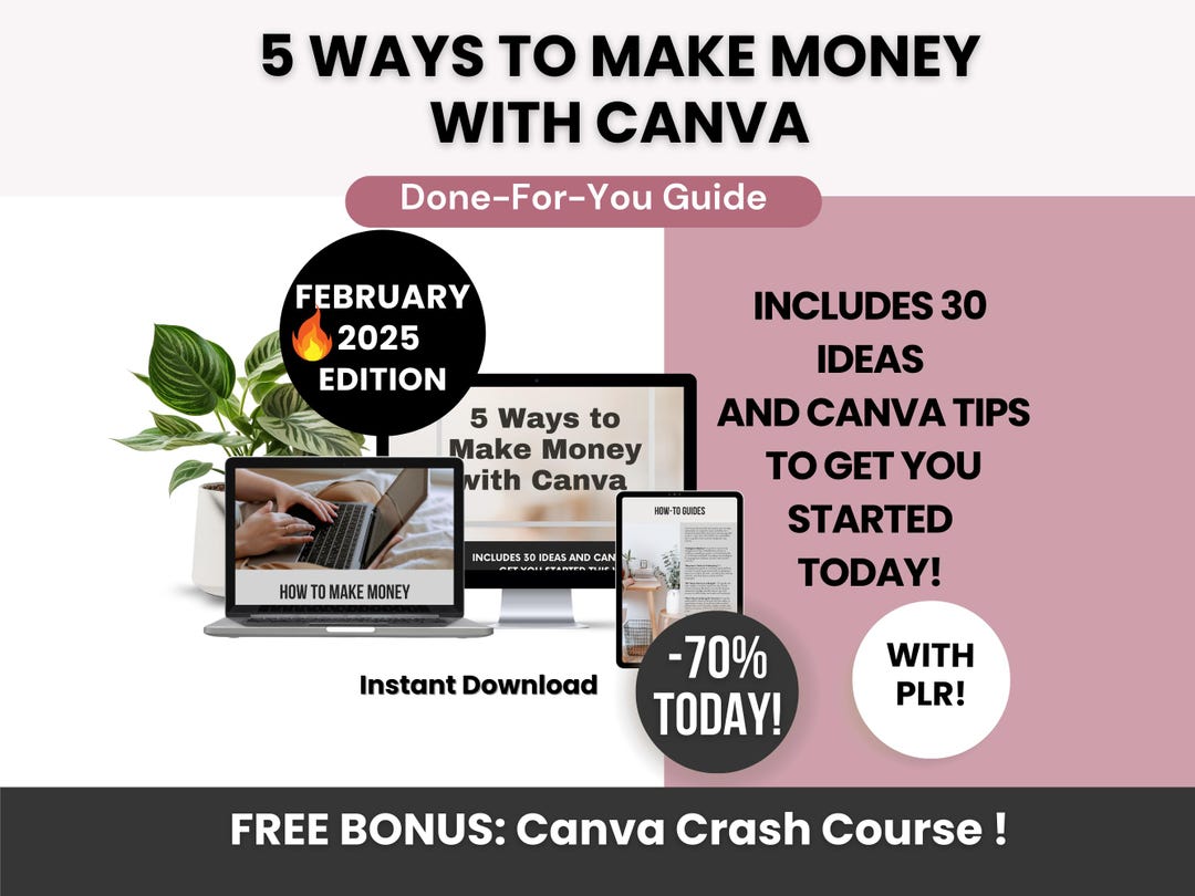 5 Ways to Make Money With Canva PLR Guide, Canva Money-making Guide ...