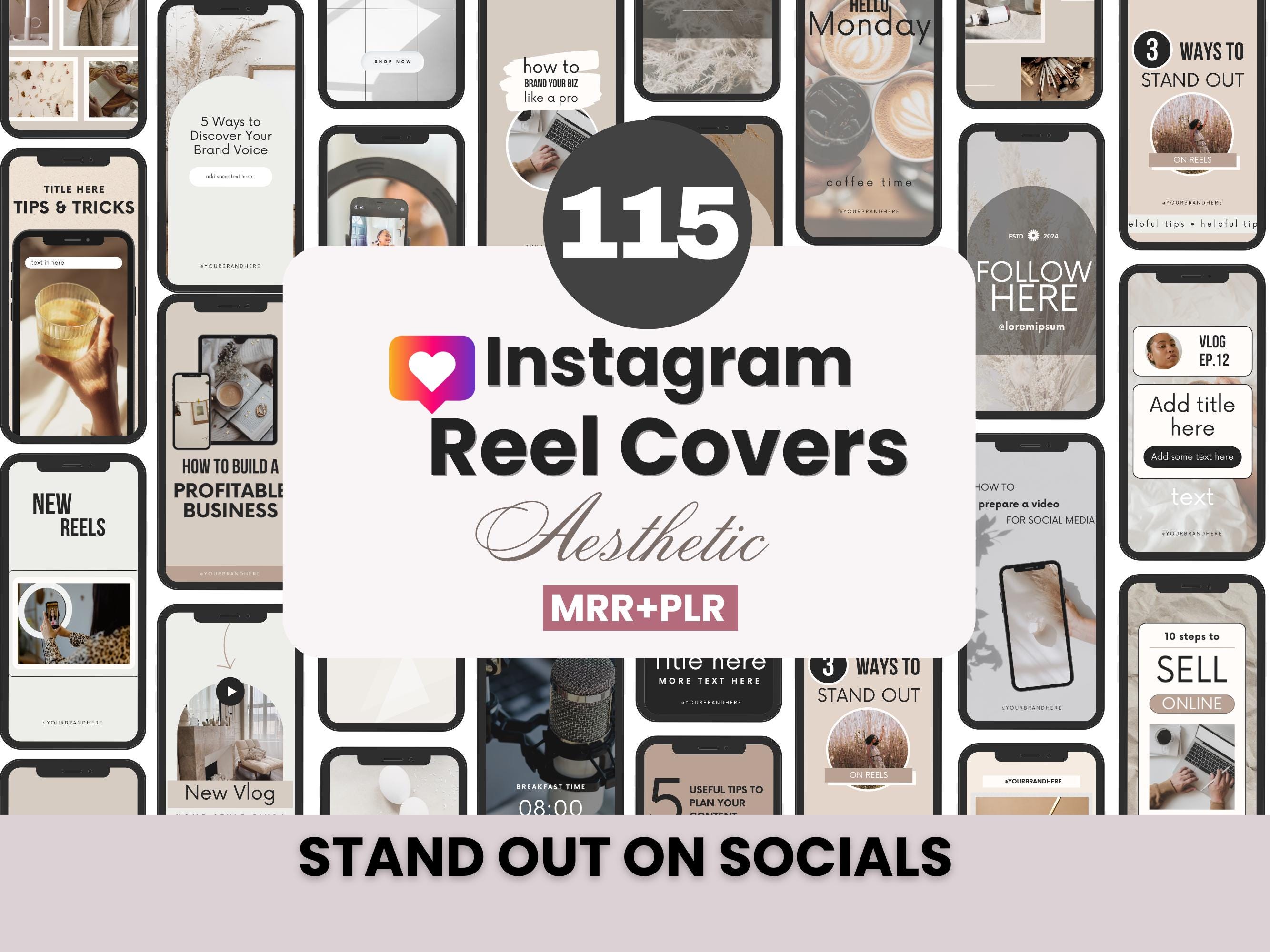 115 Instagram Reel Covers Templates With Master Resell Rights & Private ...
