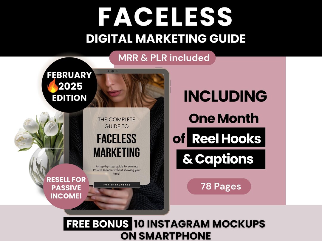 Faceless Digital Marketing Guide With PLR and MRR, Learn and Resell ...