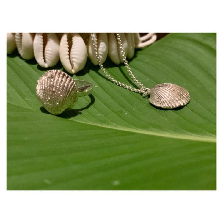 Silver Shell Ring Sterling Silver Ring Goldplated Shell - Etsy