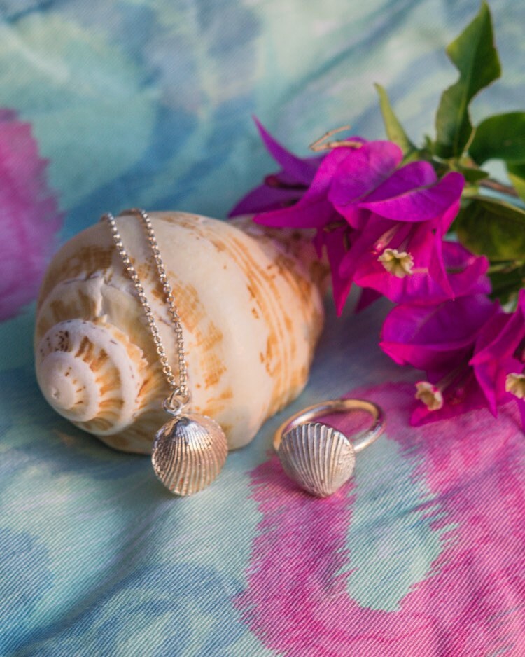 Silver Shell Ring Sterling Silver Ring Goldplated Shell - Etsy