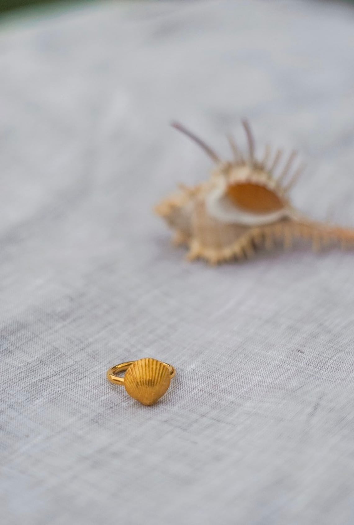 Silver Shell Ring Sterling Silver Ring Goldplated Shell - Etsy